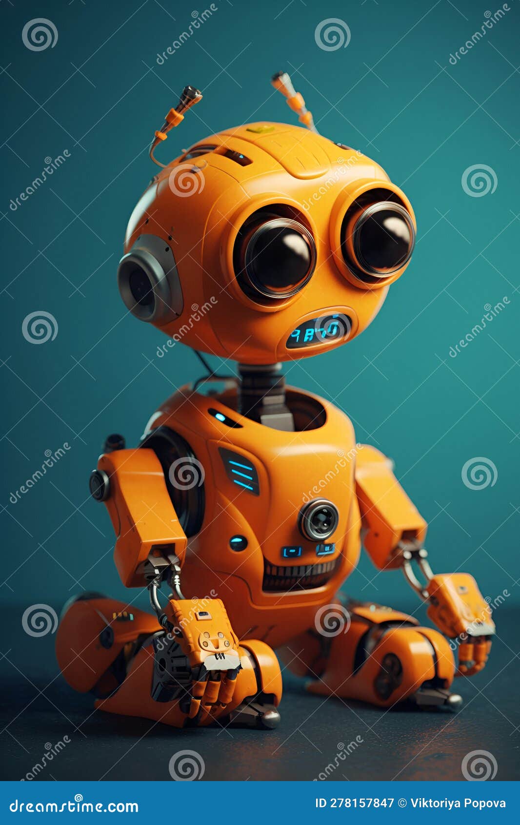 An Orange Robot. AI Generative Image Stock Illustration - Illustration ...