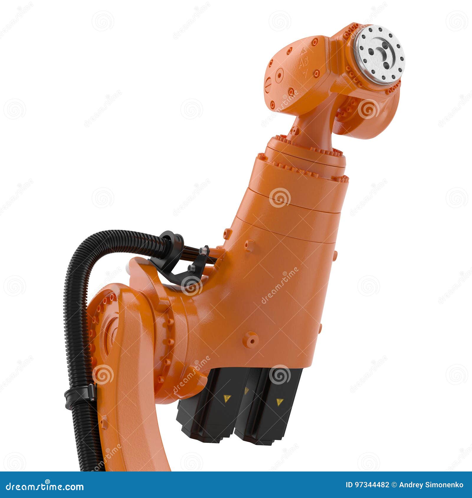 Orange Robotic Arm Isolated White Background Stock Illustrations – 802 ...