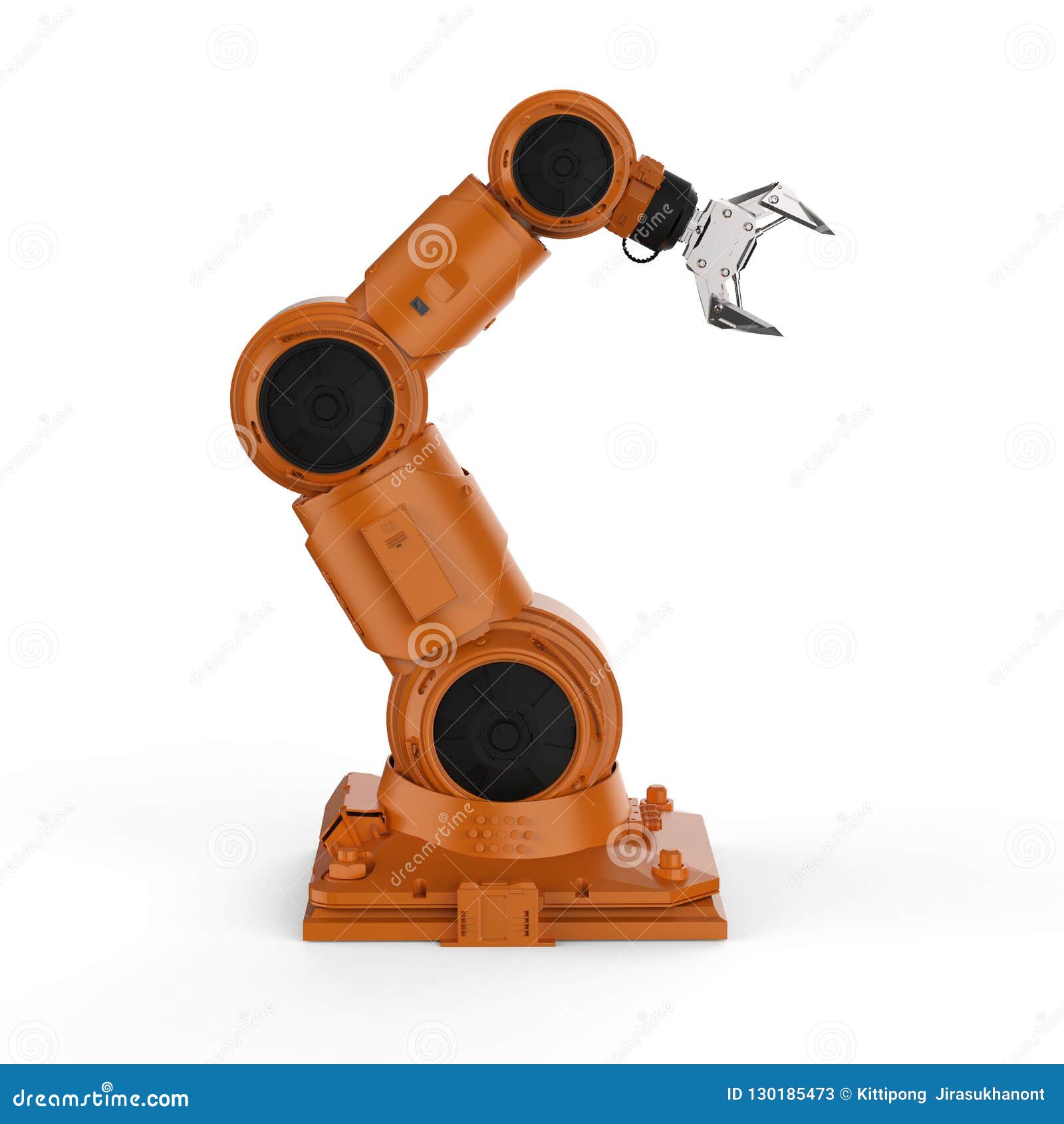 Orange Robotic Ceiling Arm Isolated On White Background Royalty-Free ...