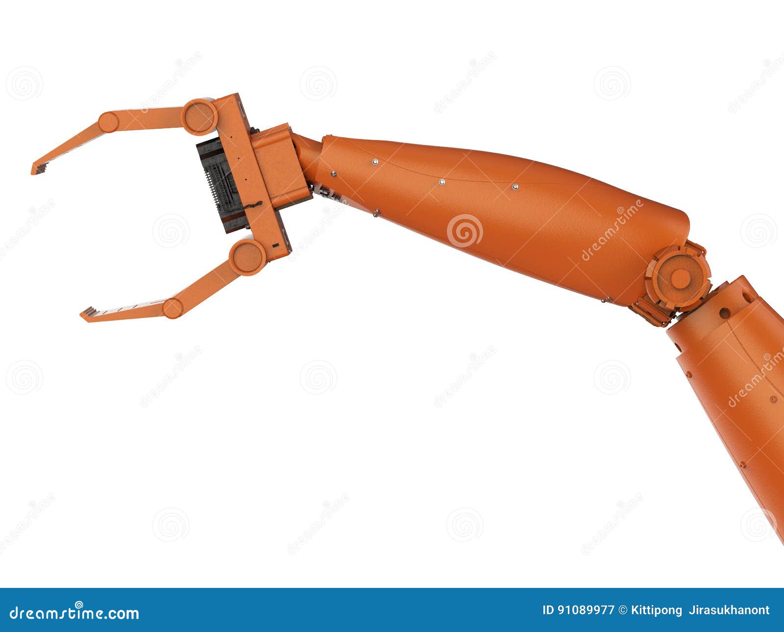 Orange robotic arm stock illustration. Illustration of robotic - 91089977