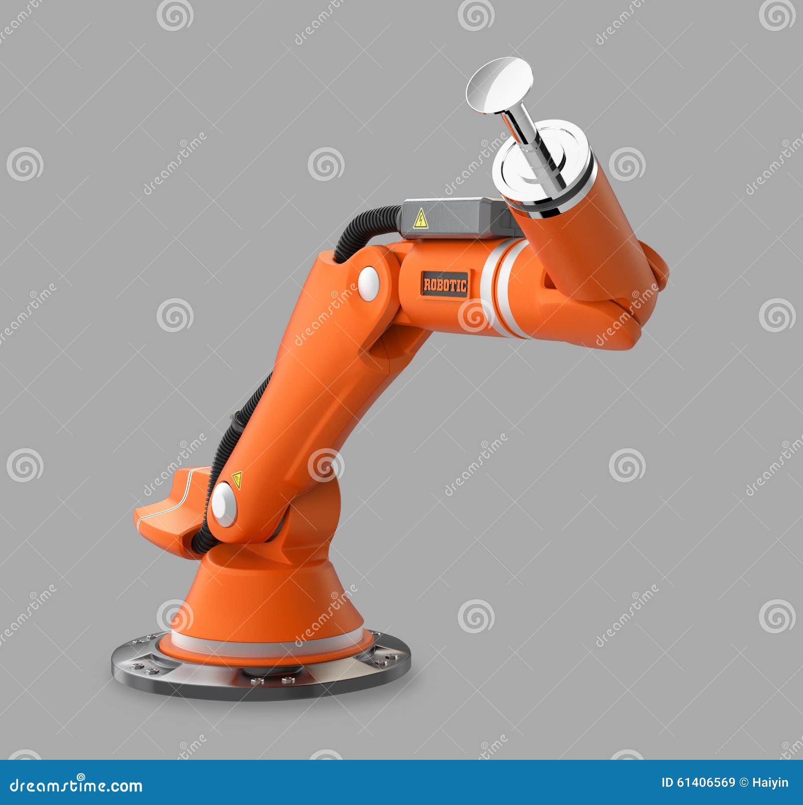 Orange Robotic Ceiling Arm Isolated On White Background Royalty-Free ...
