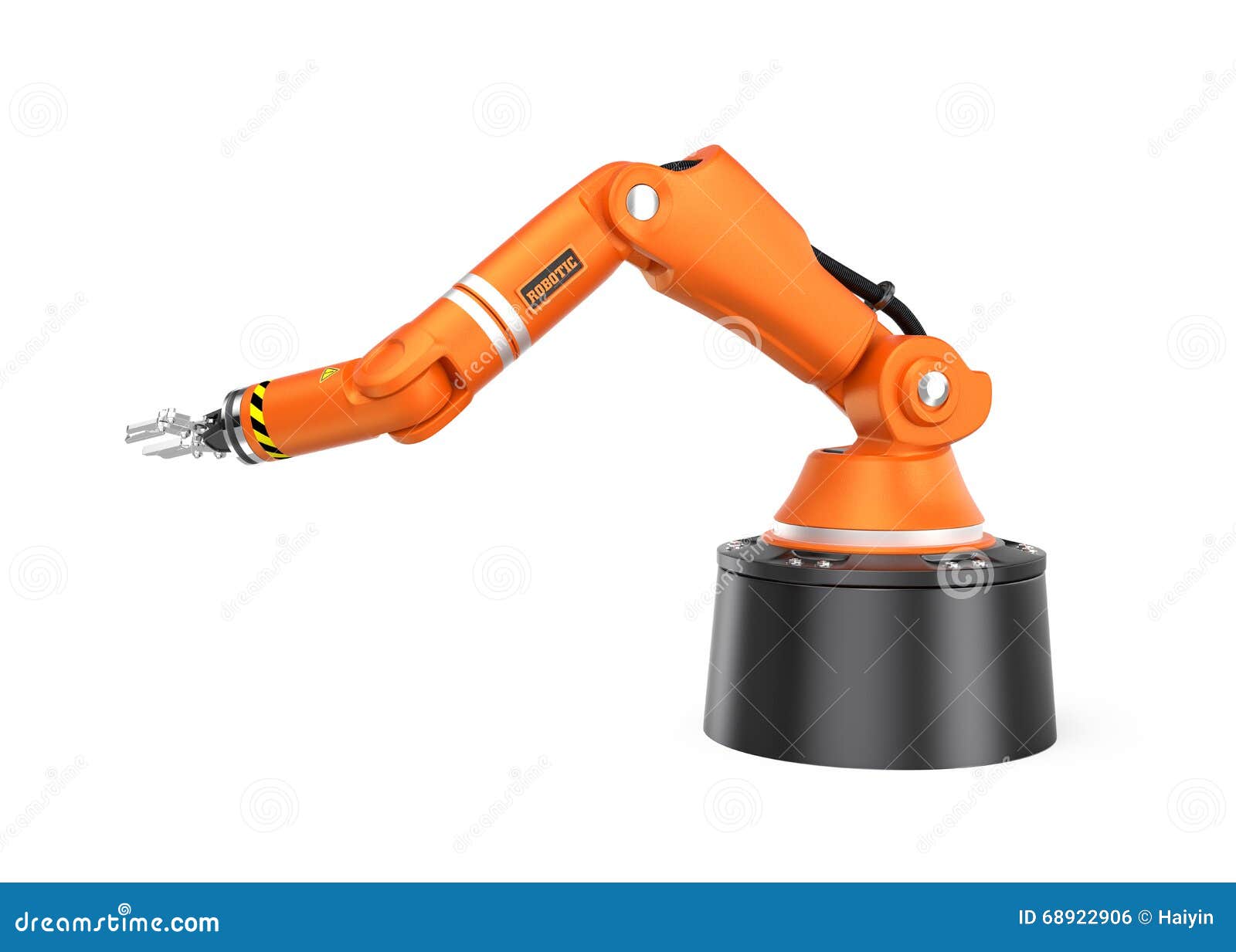 Orange Robotic Arm Isolated On White Background Royalty-Free Stock ...
