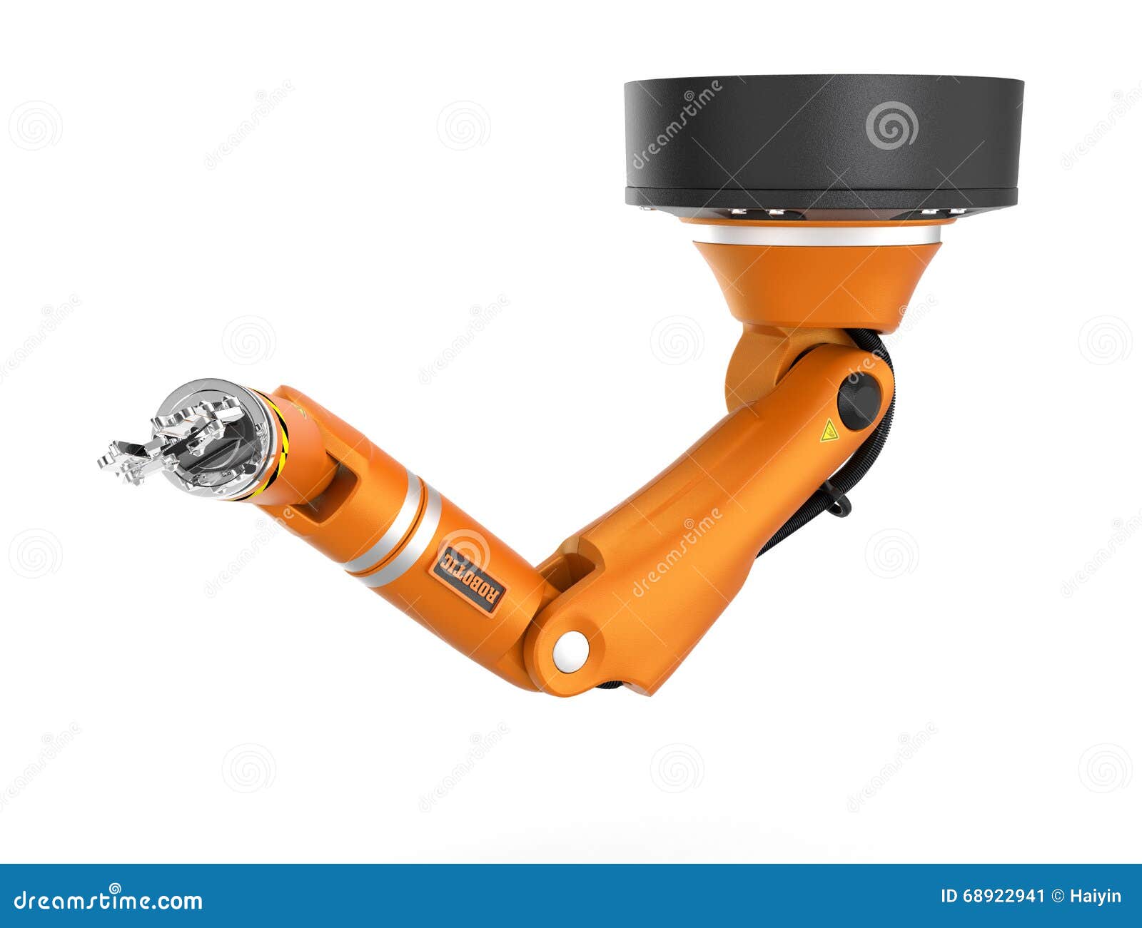 Orange Robotic Arm Isolated On White Background Royalty-Free Stock ...