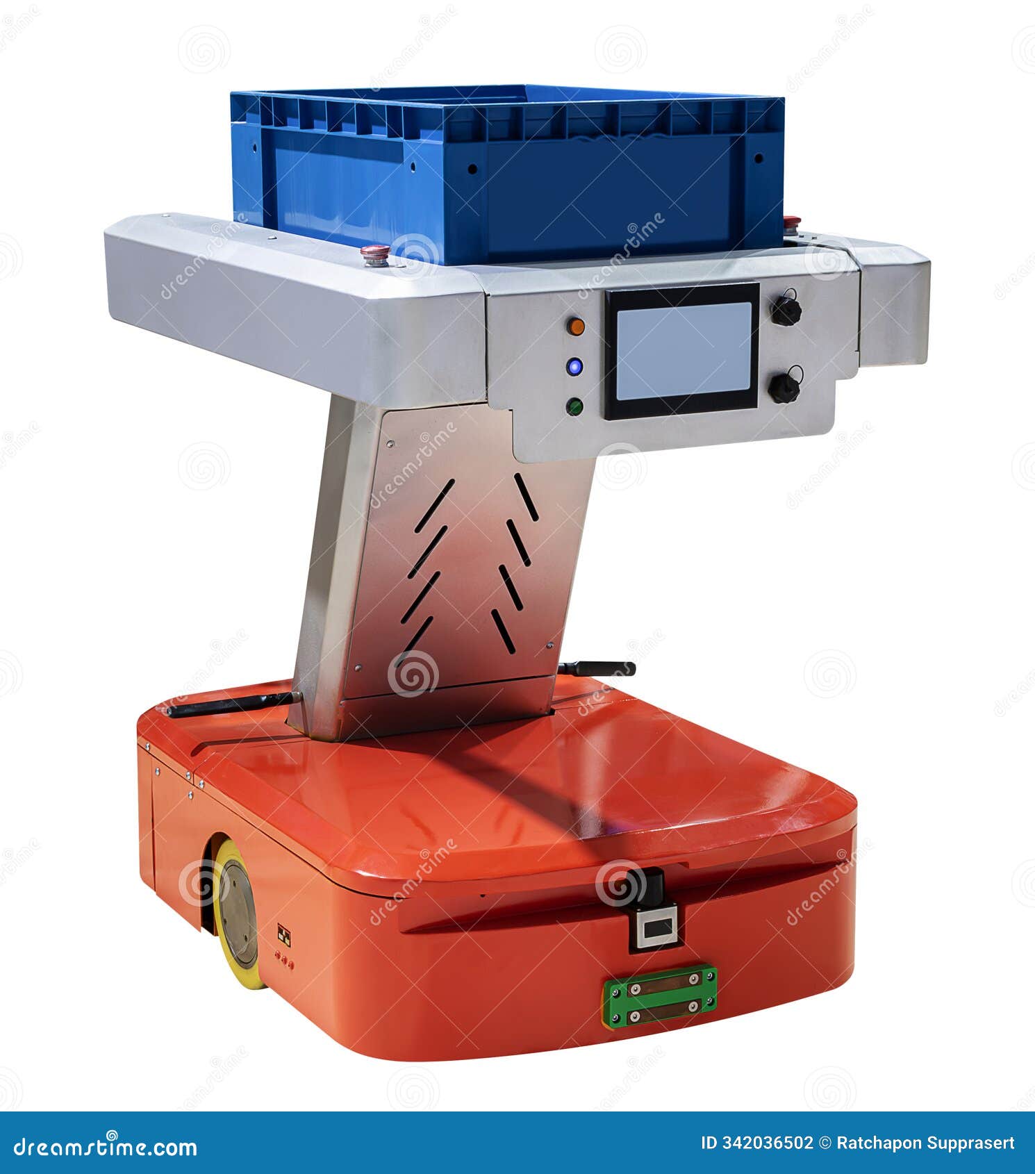 Orange Robots On Conveyor Belt In Industrial Setting Stock Image ...