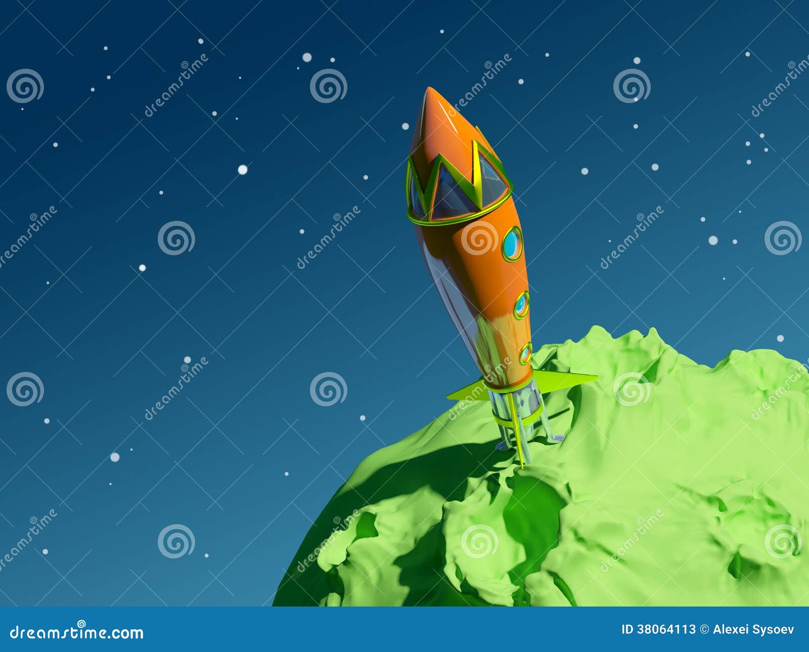 Orange rocket stock illustration. Illustration of metal - 38064113