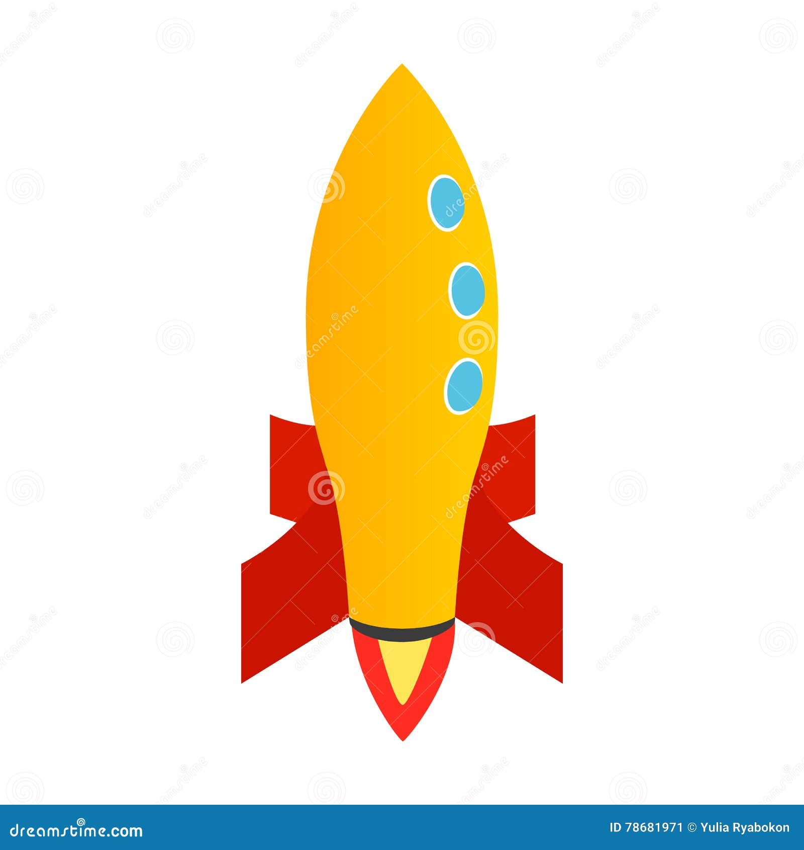 Orange Rocket Icon, Isometric 3d Style Stock Vector - Illustration of ...