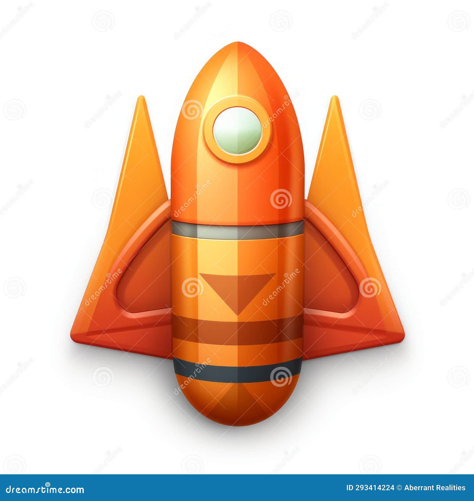 An Orange Rocket Ship Icon on a White Background Stock Illustration ...