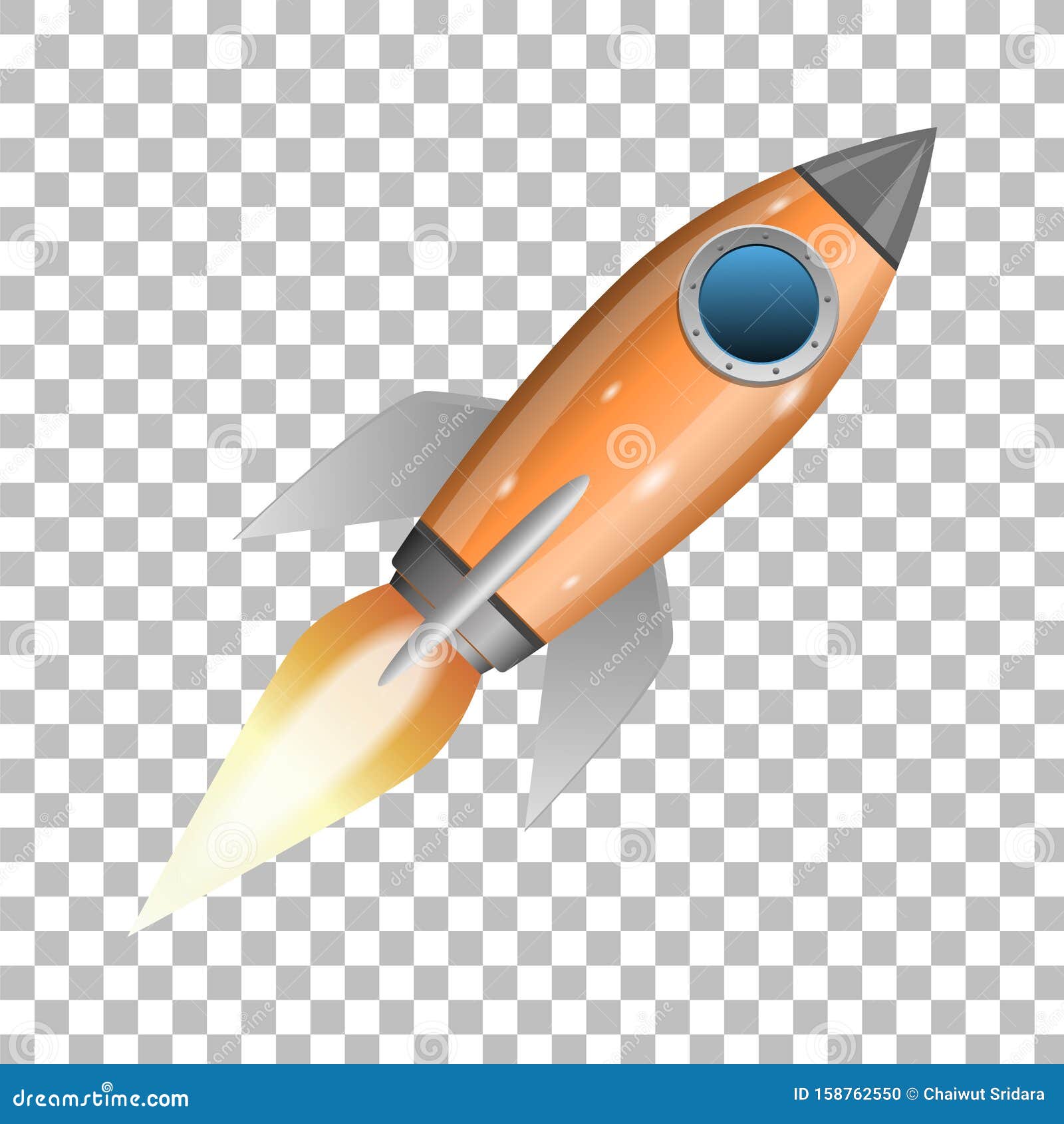 Orange Rocket Ship Launch, Vector Stock Vector - Illustration of flight ...
