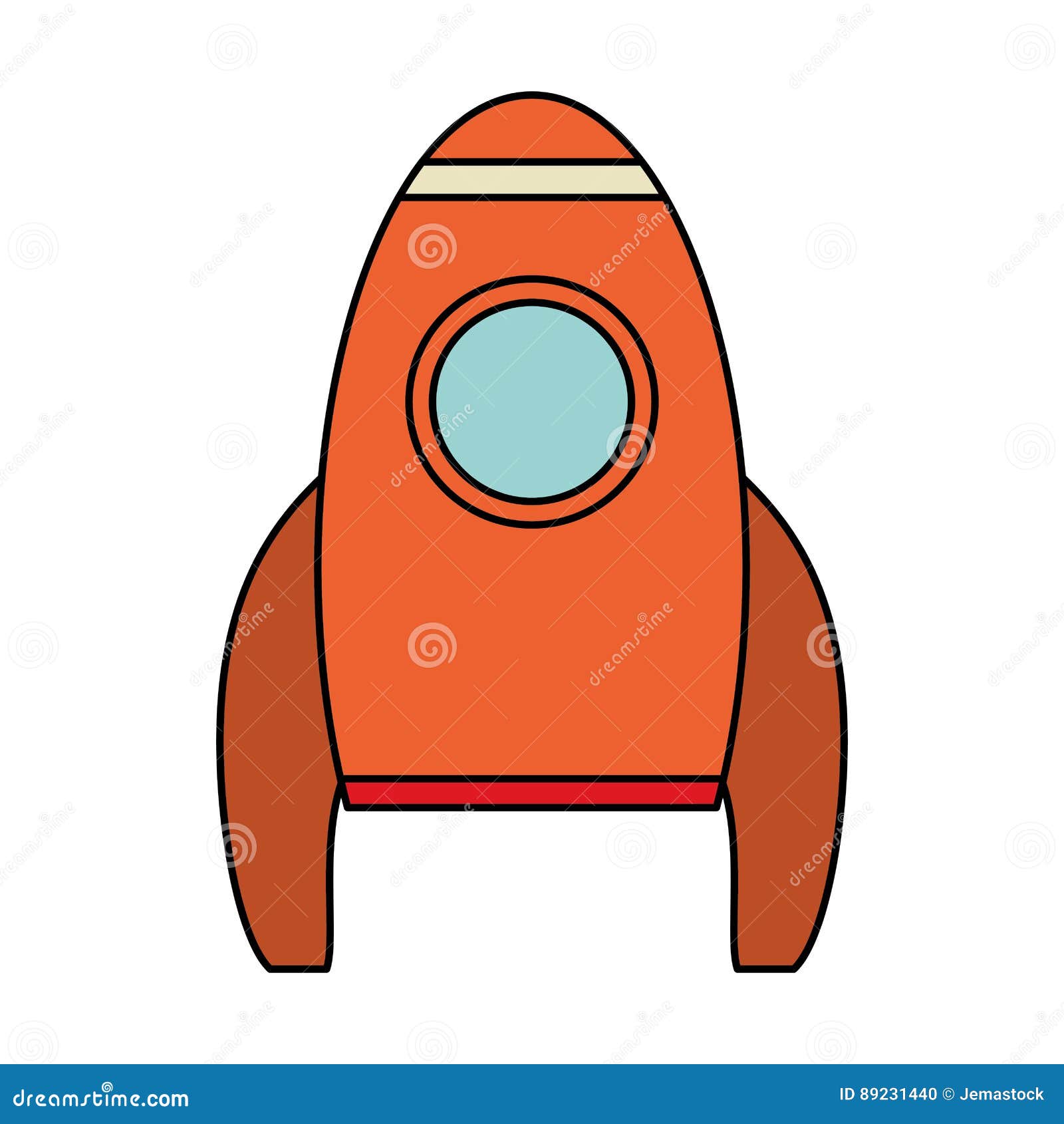 Orange rocket space travel stock illustration. Illustration of flame ...