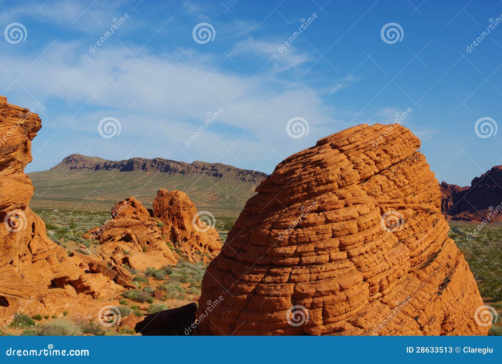 Orange Rocks and Mountains, Nevada Stock Image - Image of nevada, blue ...