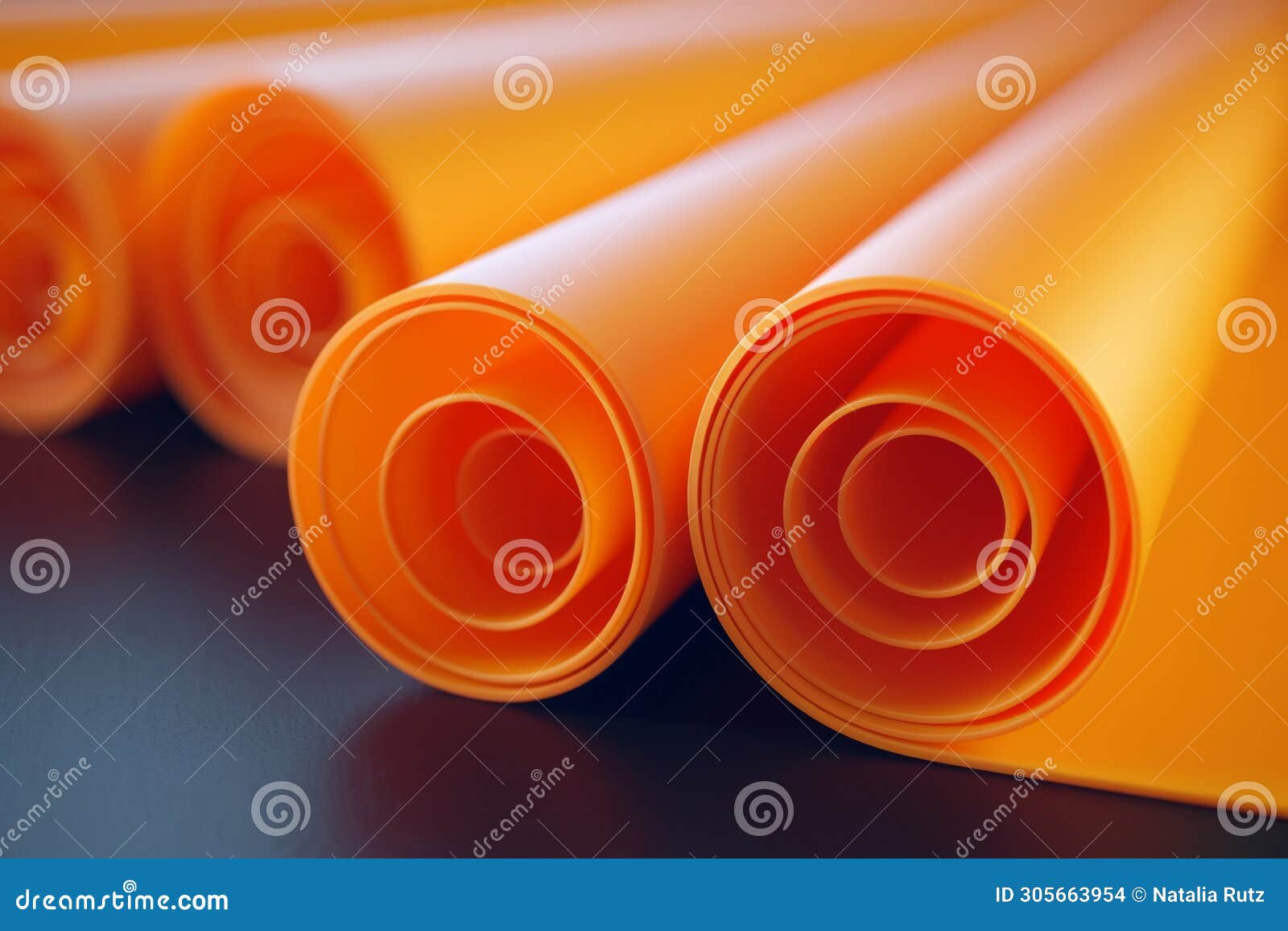 An Orange Roll of Plastic Paper is Laying on a Table Stock Illustration ...