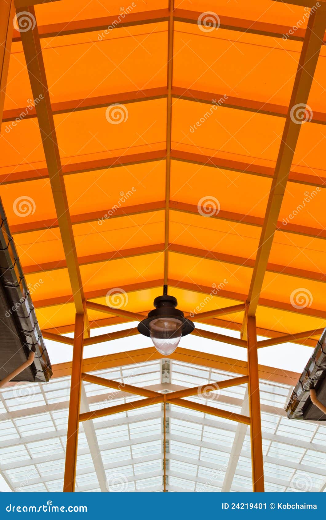 Orange Roof and Steel Structure Stock Image - Image of house, orange ...