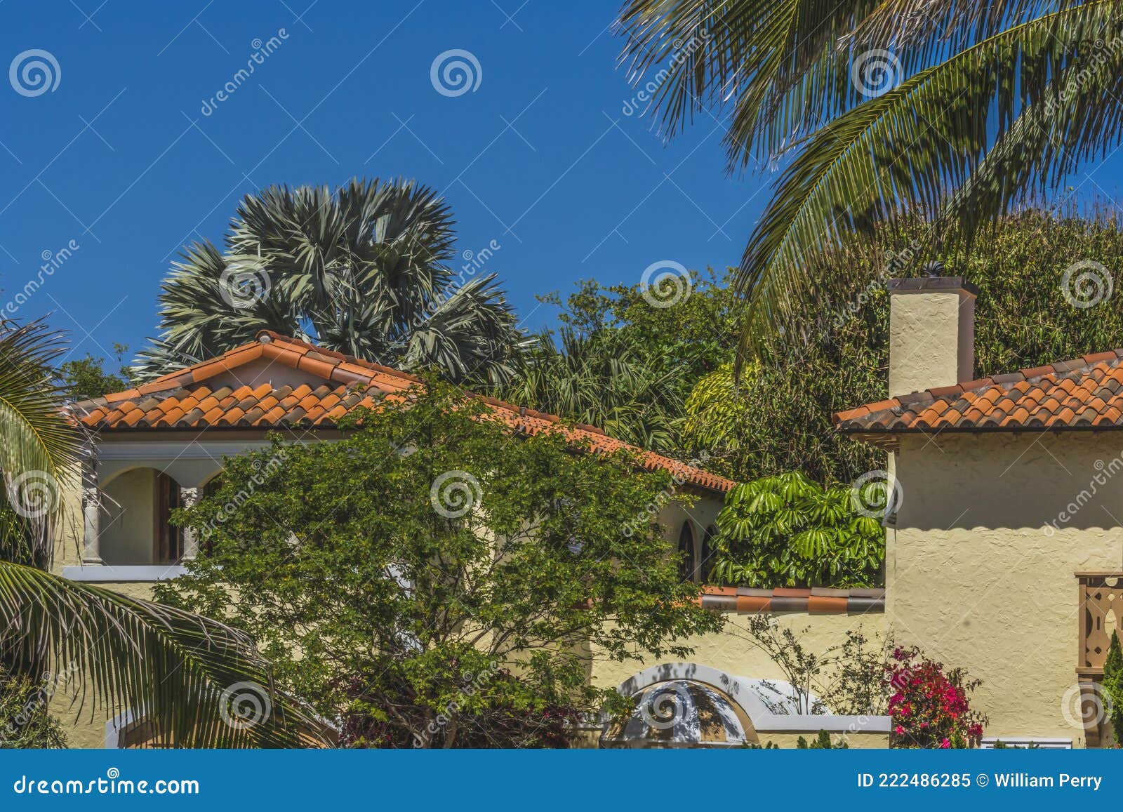 Orange Roofs Buildings Trees Palm Beach Florida Stock Image - Image of ...