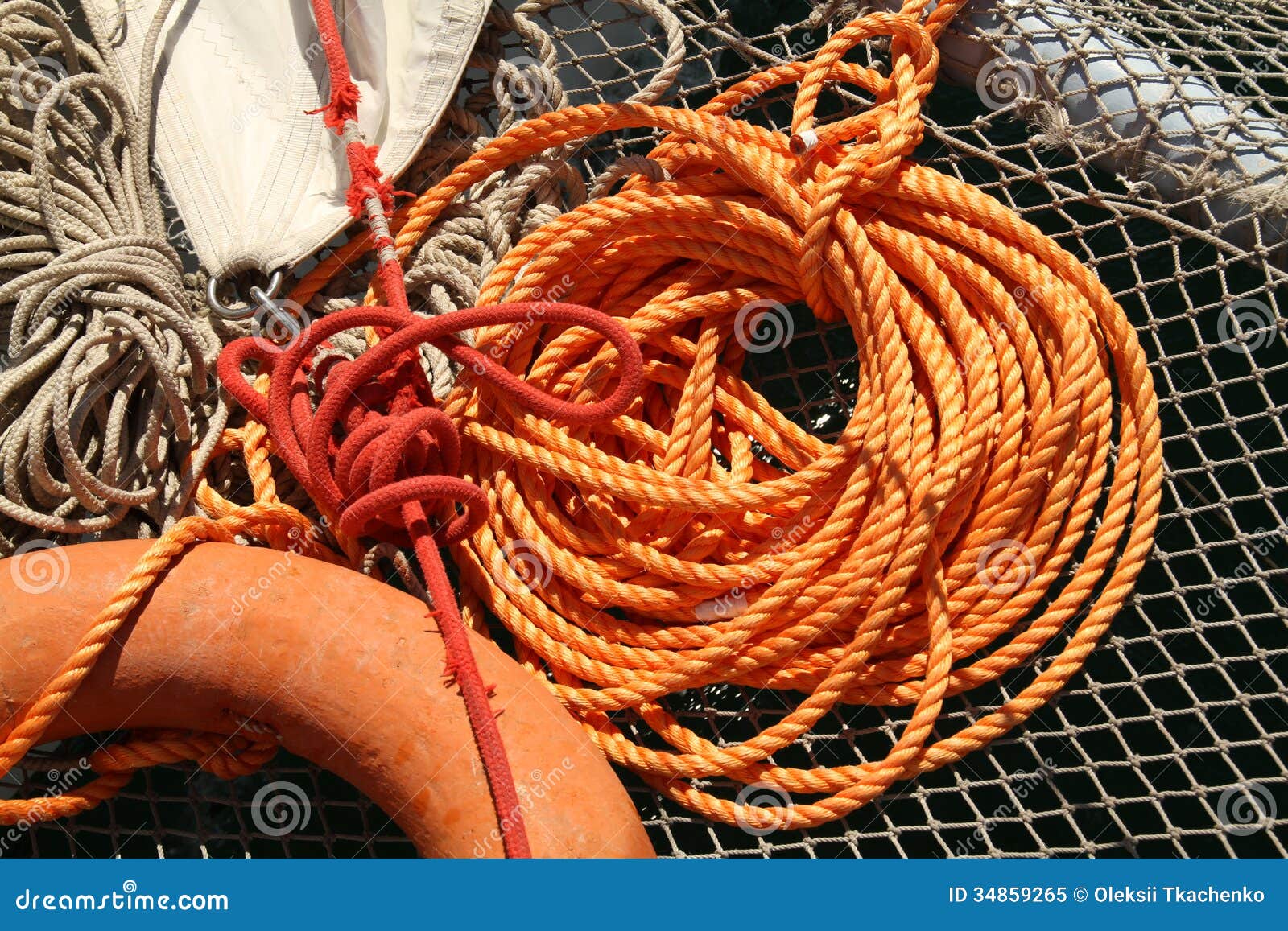 Orange rope stock image. Image of sail, summer, nautical - 34859265