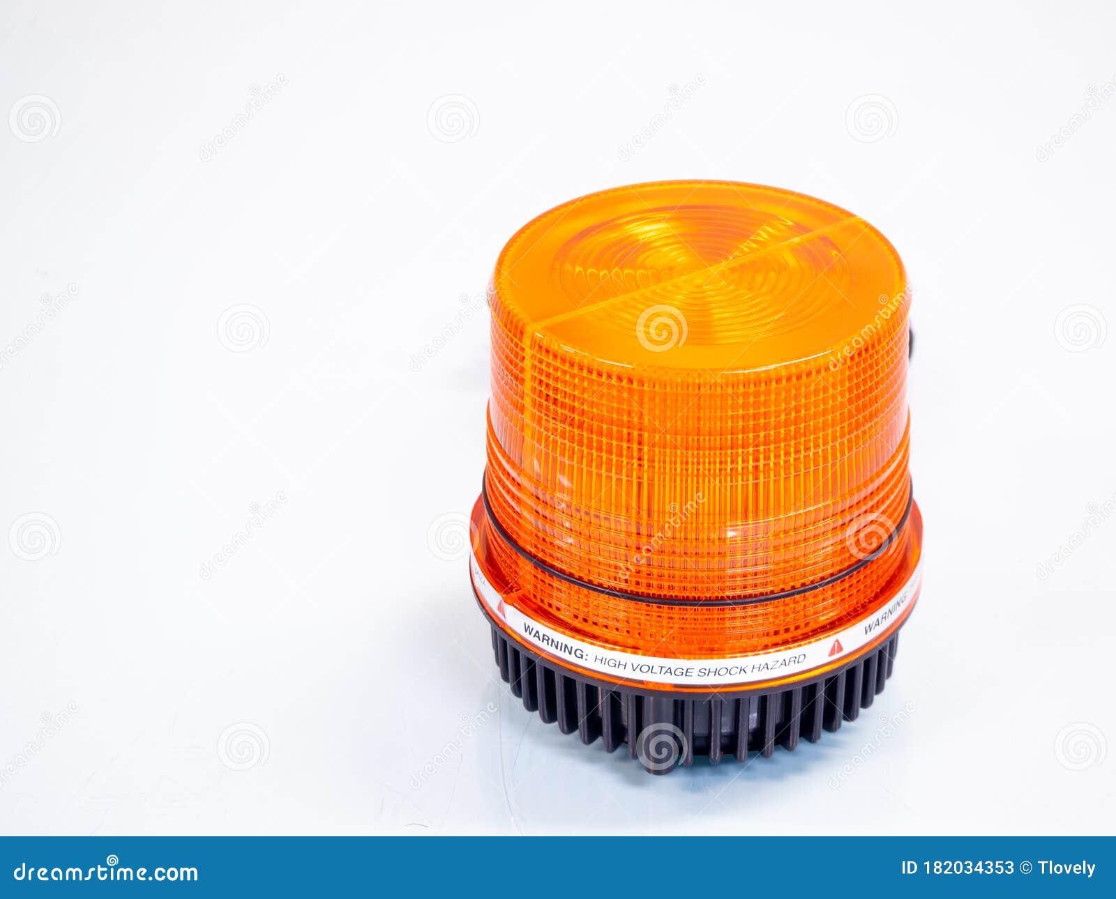 Orange Rotating Beacon on White Reflective Background Stock Image ...
