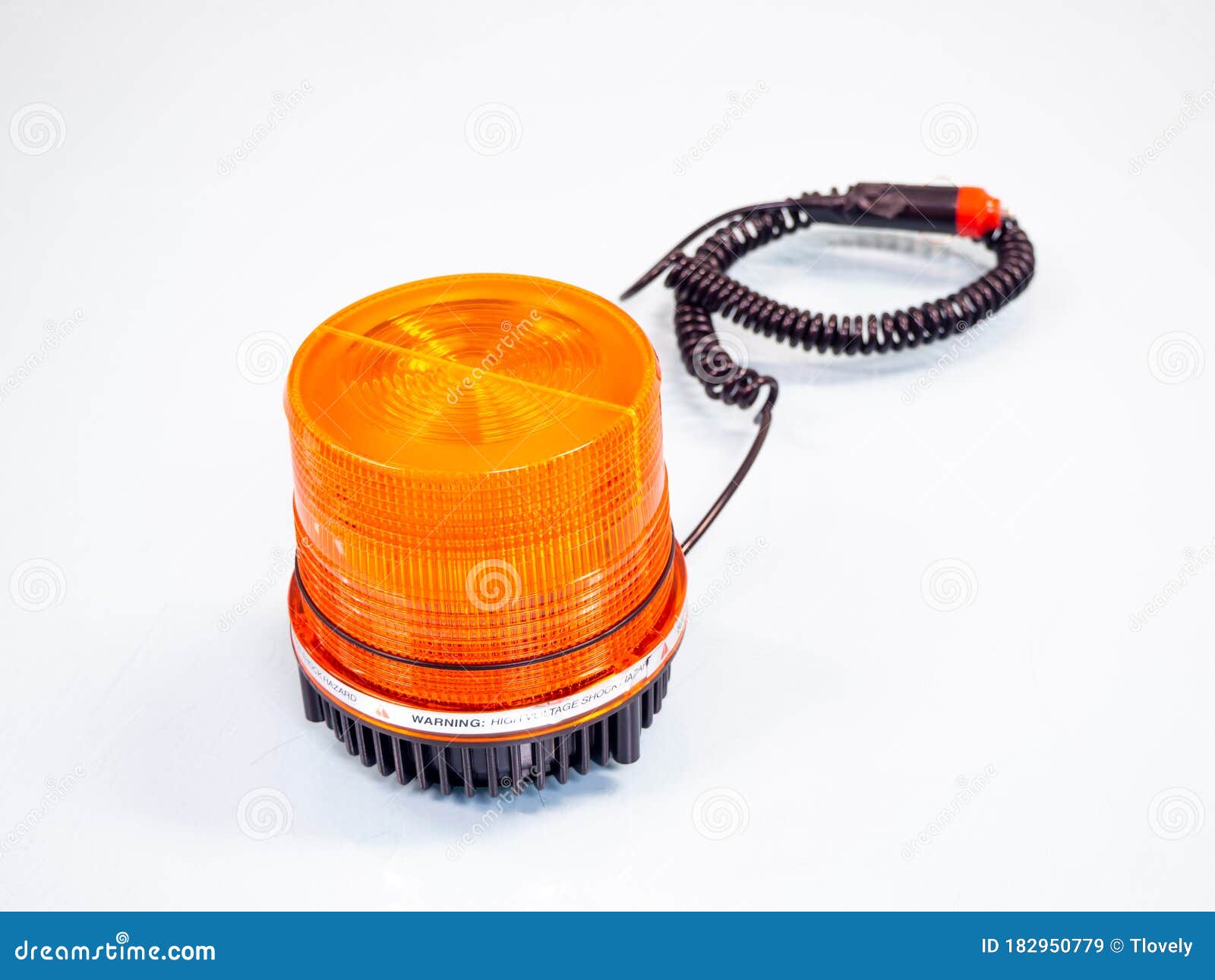 Orange Rotating Beacon on White Reflective Background Stock Image ...