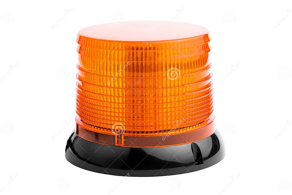 Orange Rotating with Wire Lighthouse on White Background Stock Image ...