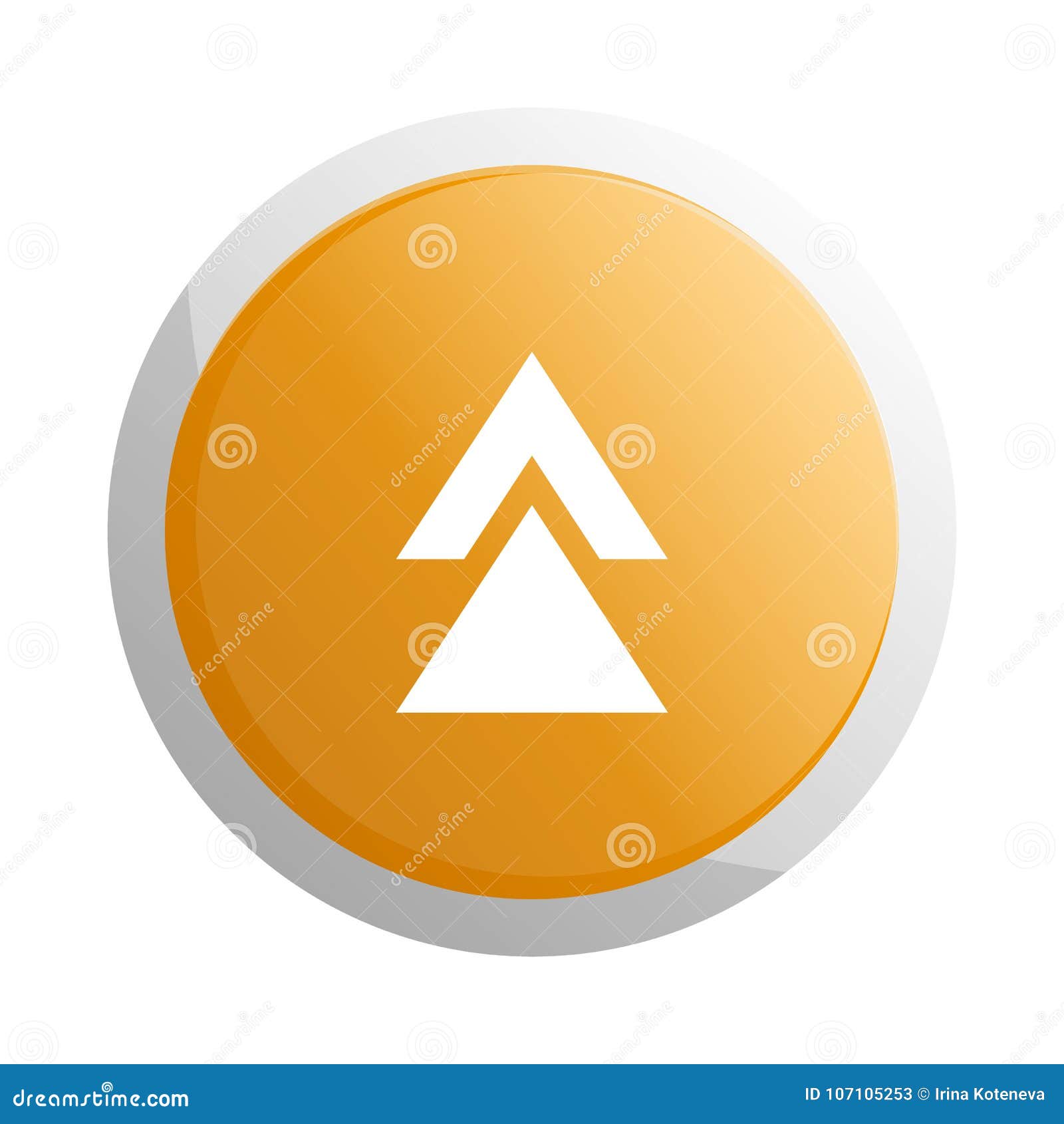Orange Round Button with Up Arrow Symbol Stock Vector - Illustration of ...