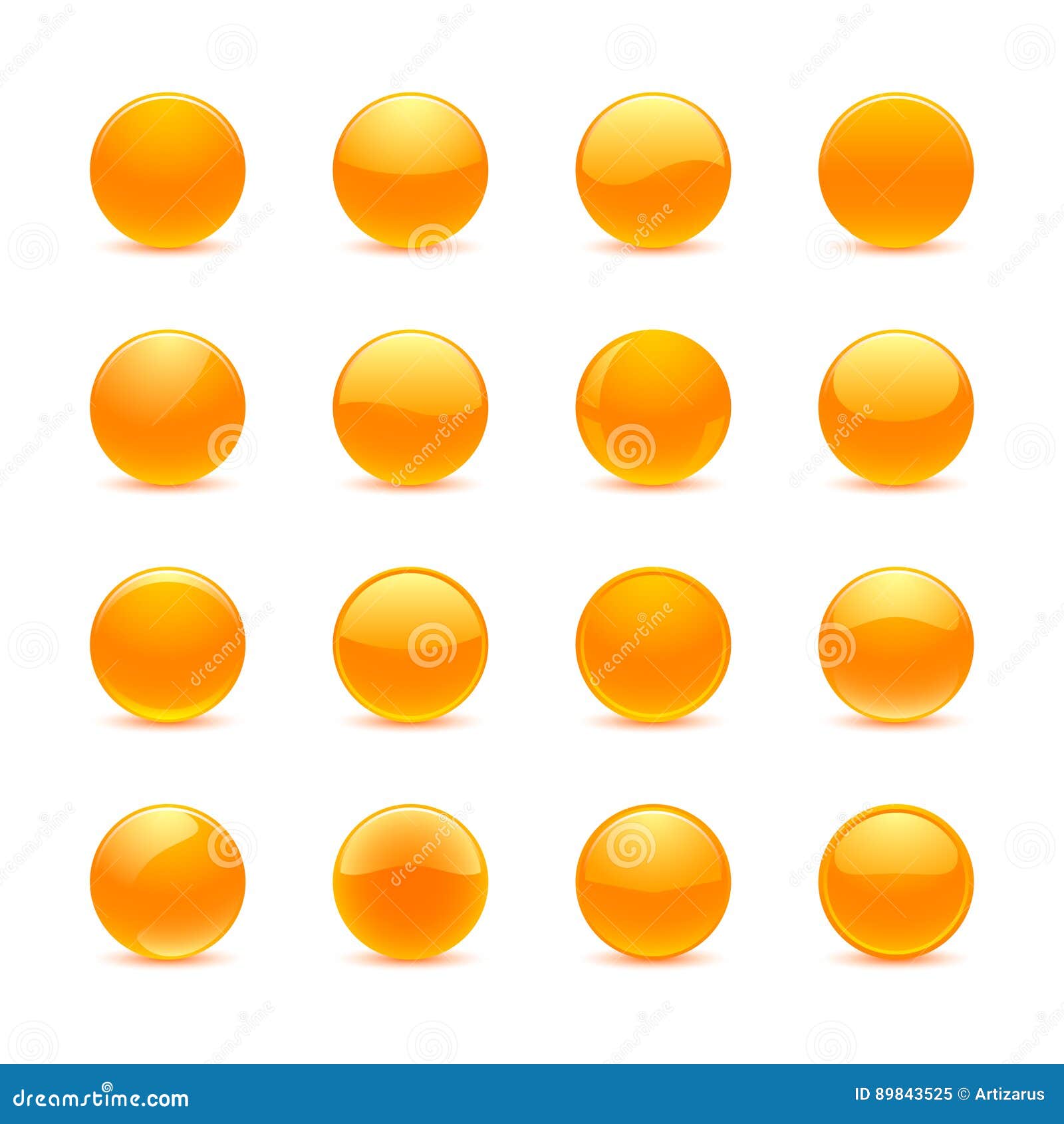 Orange round buttons stock vector. Illustration of design - 89843525