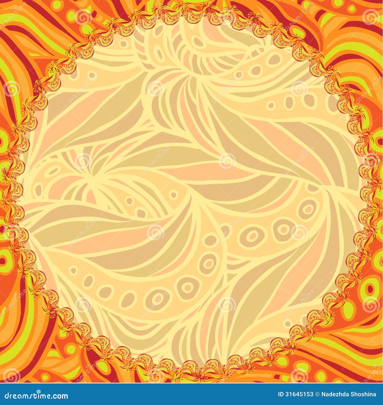 Orange round frame stock vector. Illustration of invitation - 31645153