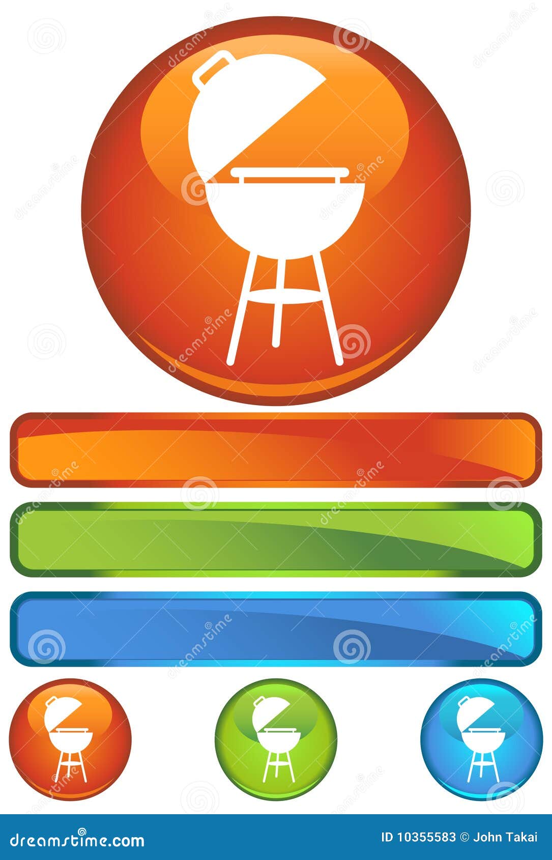 Orange Round Icon - BBQ stock vector. Illustration of grill - 10355583