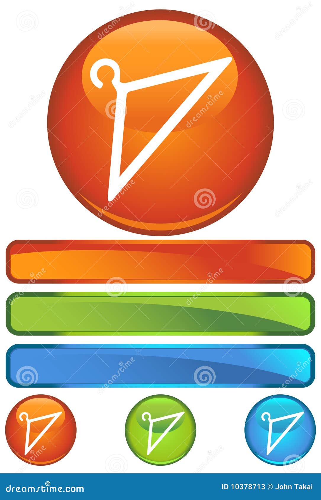 Orange Round Icon - Hanger stock vector. Illustration of metal - 10378713