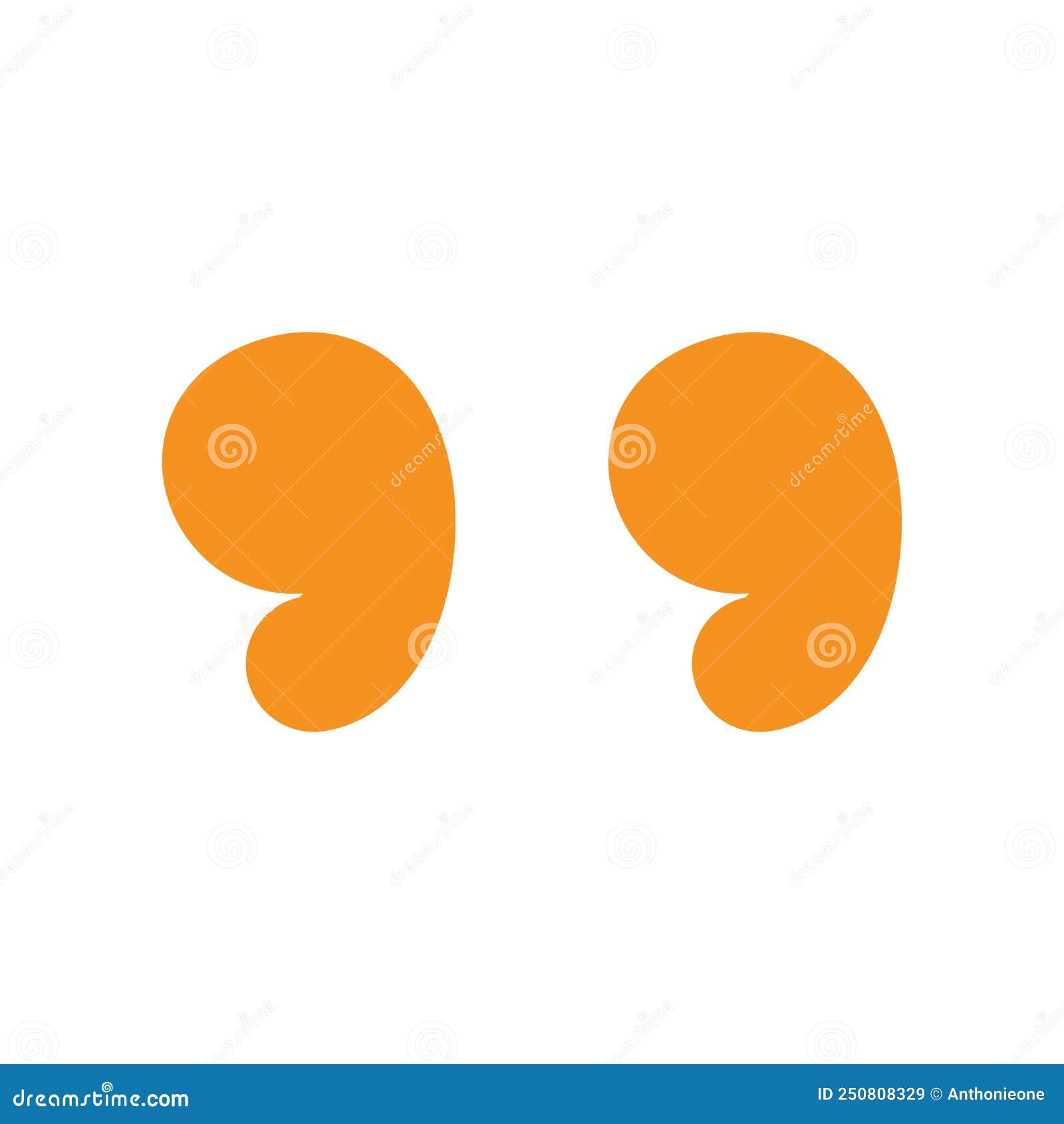 Orange Round Quotation Mark Vector Illustration on White Background ...