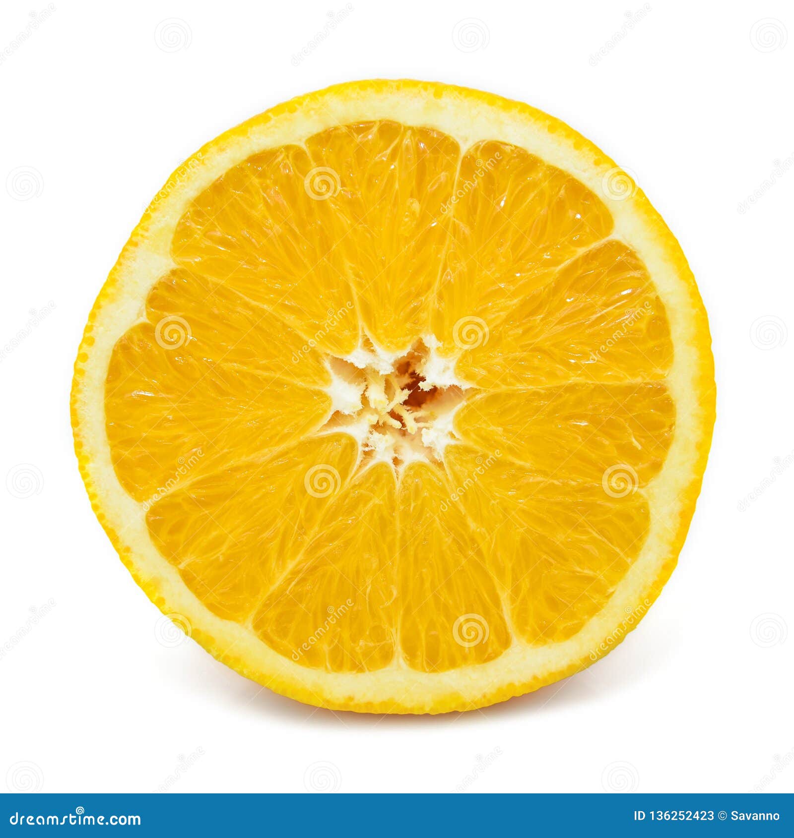 Orange Round Slice Isolated on White Background Stock Image - Image of ...