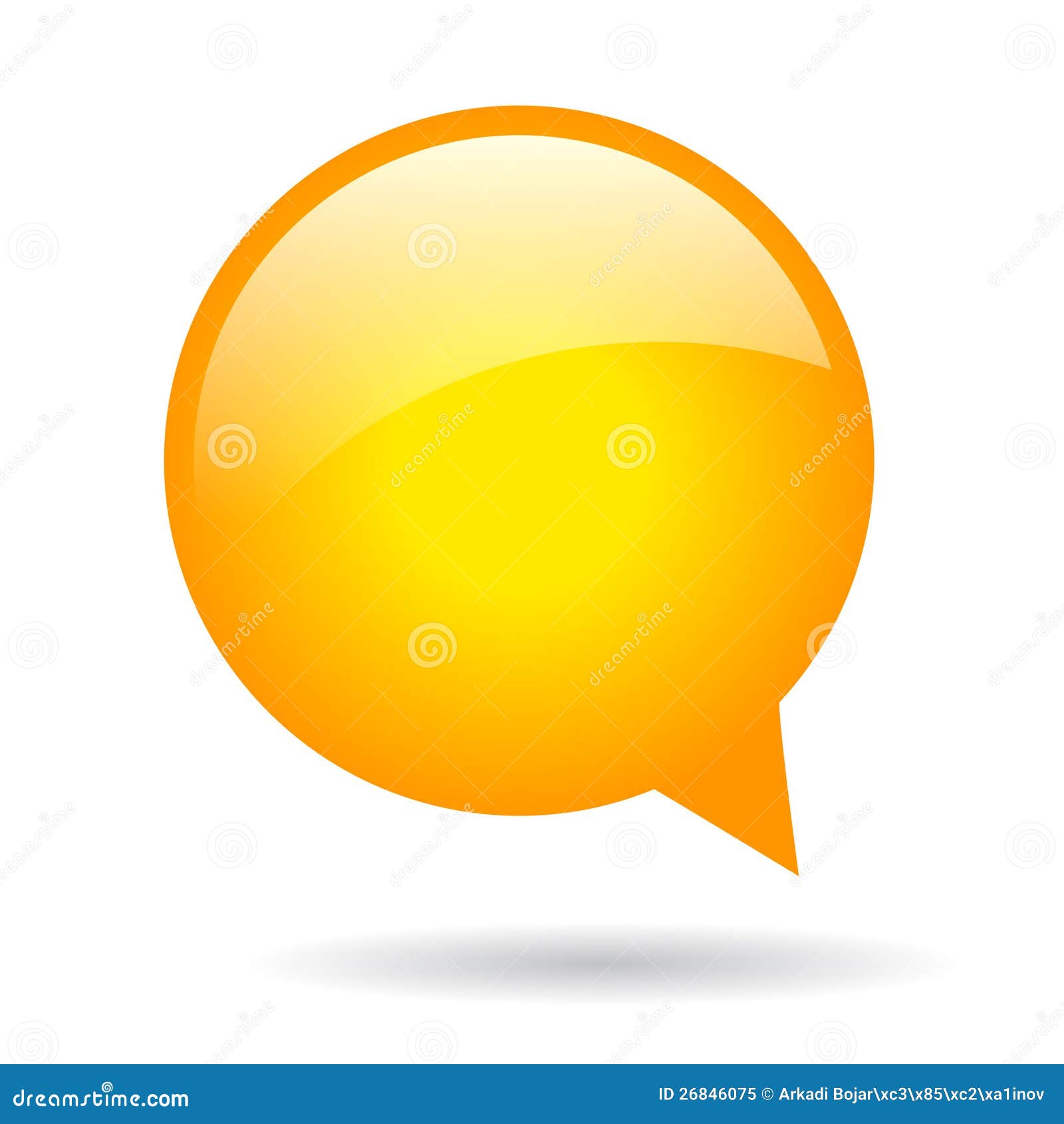 Orange round speech bubble stock vector. Illustration of icon - 26846075