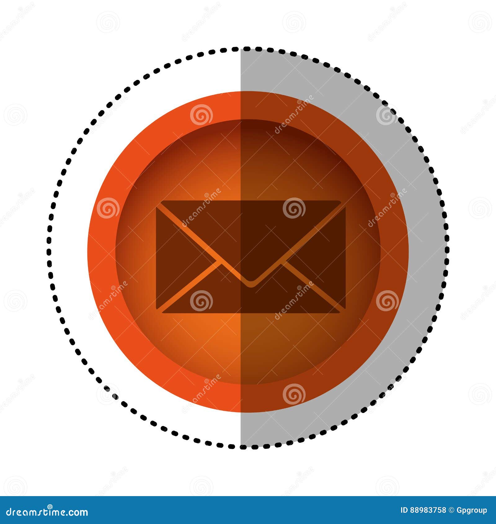 Orange Round Symbol Letter Message Icon Stock Illustration ...