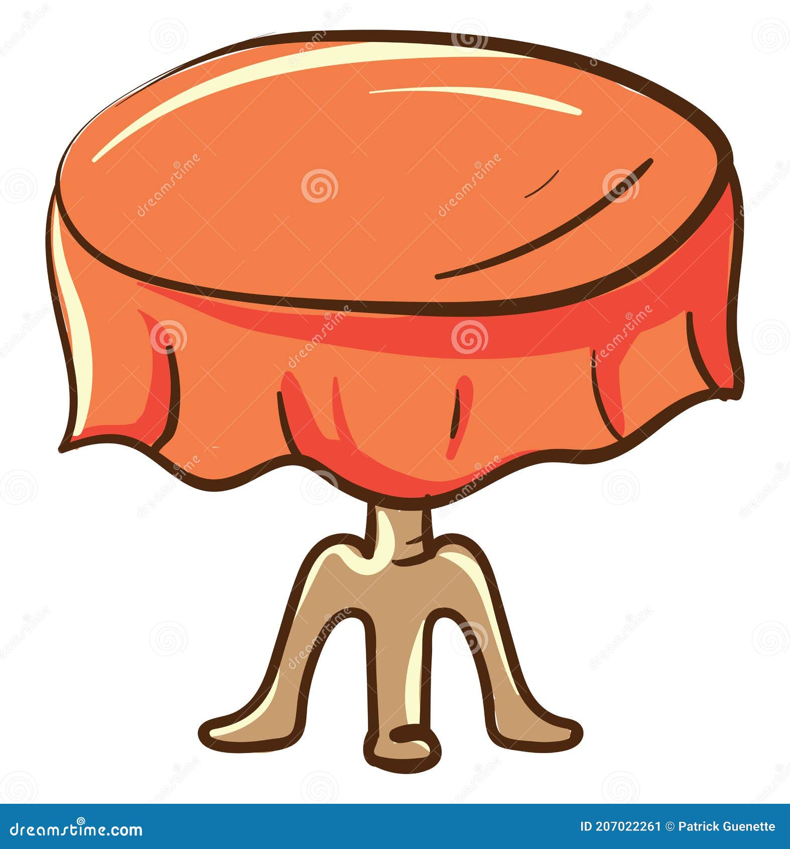 Orange Round Table, Illustration, Vector Stock Vector - Illustration of ...