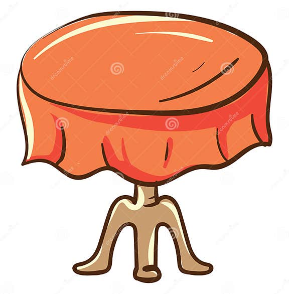 Orange Round Table, Illustration, Vector Stock Vector - Illustration of ...