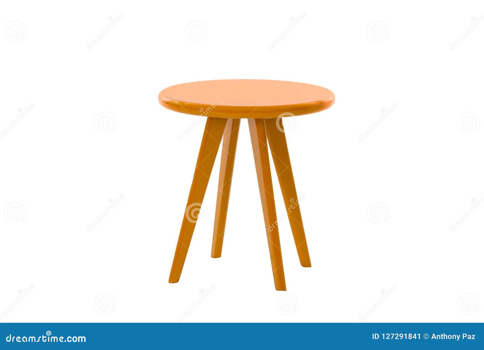 Orange round wood table stock image. Image of beautiful - 127291841