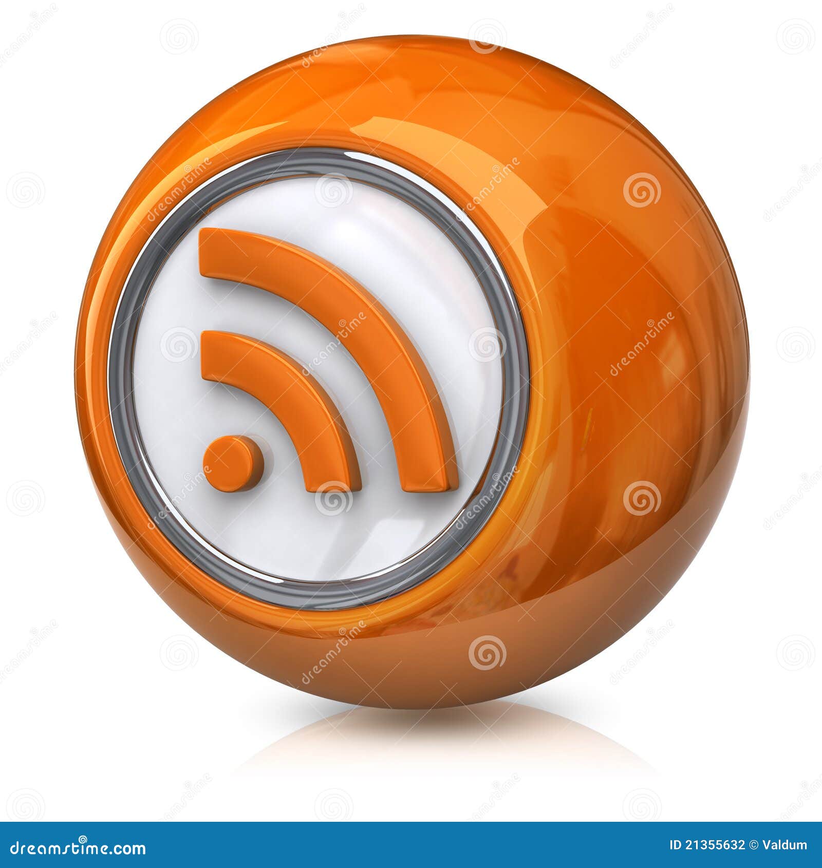 Orange rss icon stock illustration. Illustration of media - 21355632