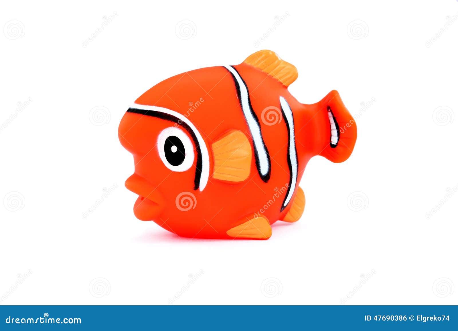 Orange Rubber Fish Isolated on White Background Stock Photo - Image of ...