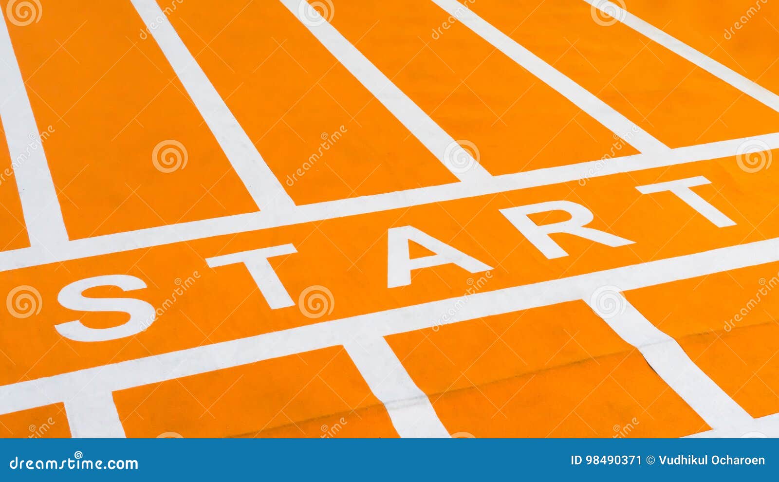 Orange Start Line On Gravel Path Stock Image | CartoonDealer.com #34200787