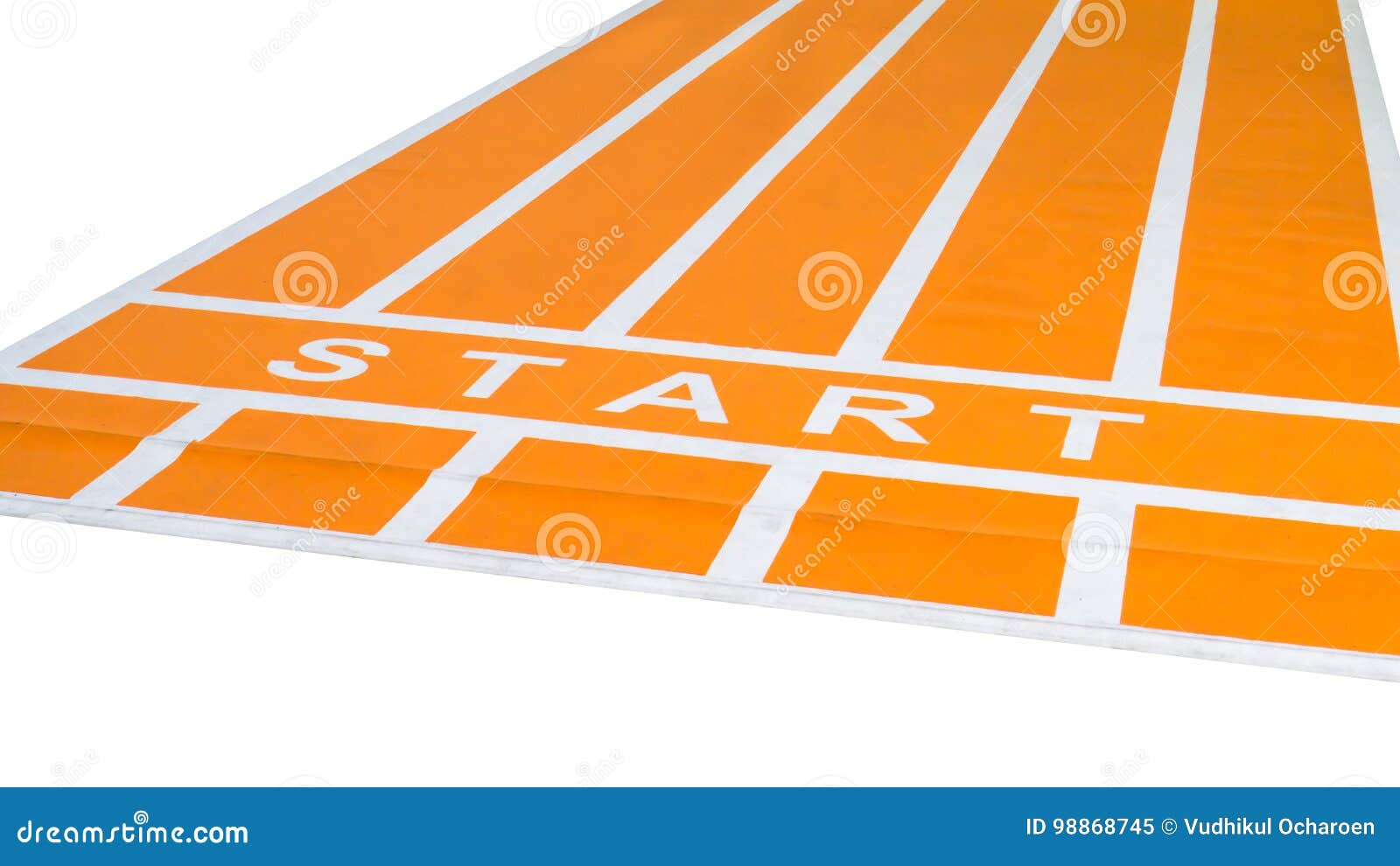 Orange Running Track with Wording Start Stock Image - Image of ...