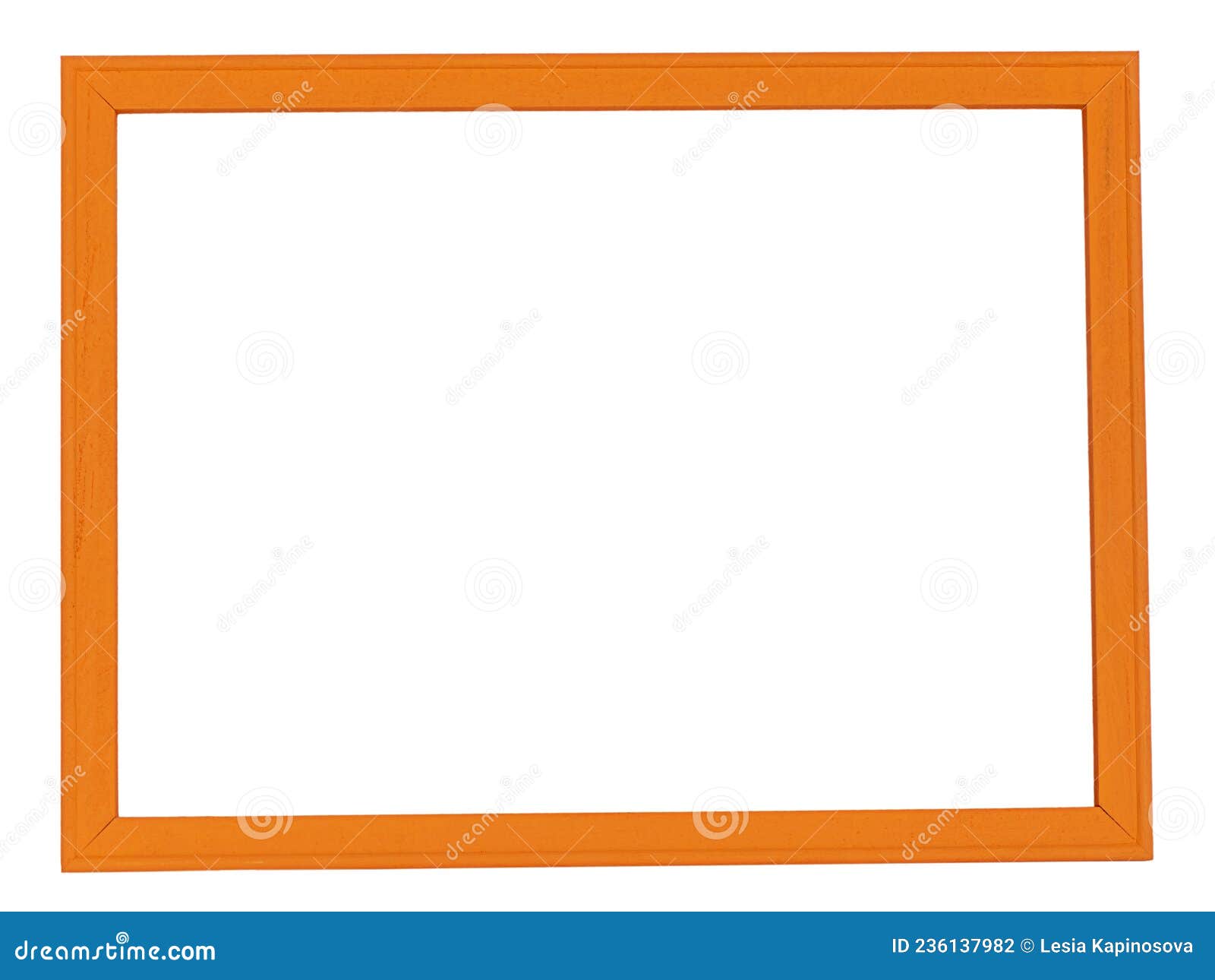 Orange Rustic Frame. Decor. Frame Painted and Isolated on White ...