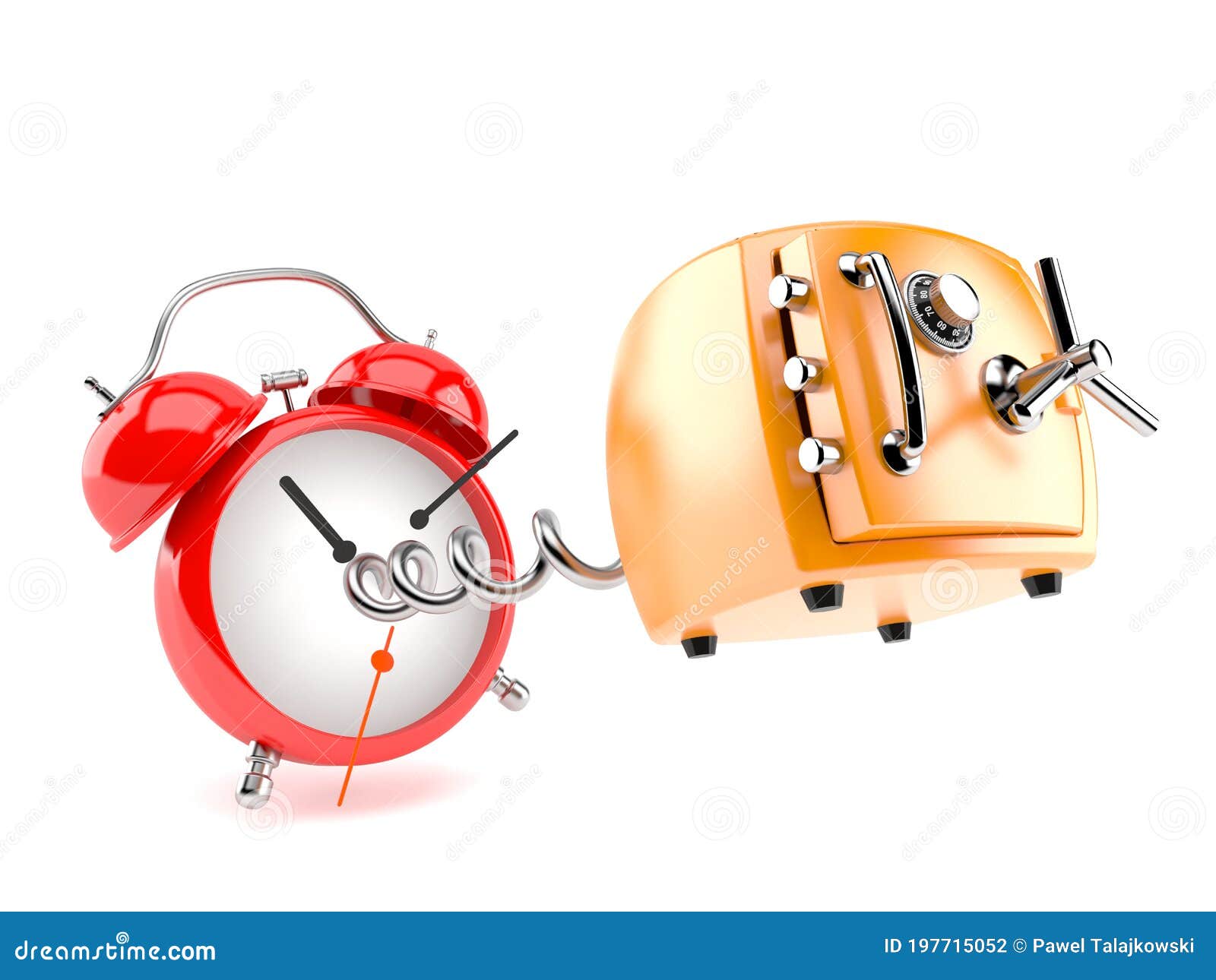 Orange Safe with Alarm Clock Stock Illustration - Illustration of ...