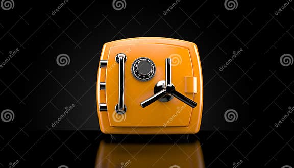 Orange safe stock illustration. Illustration of reflection - 102332022