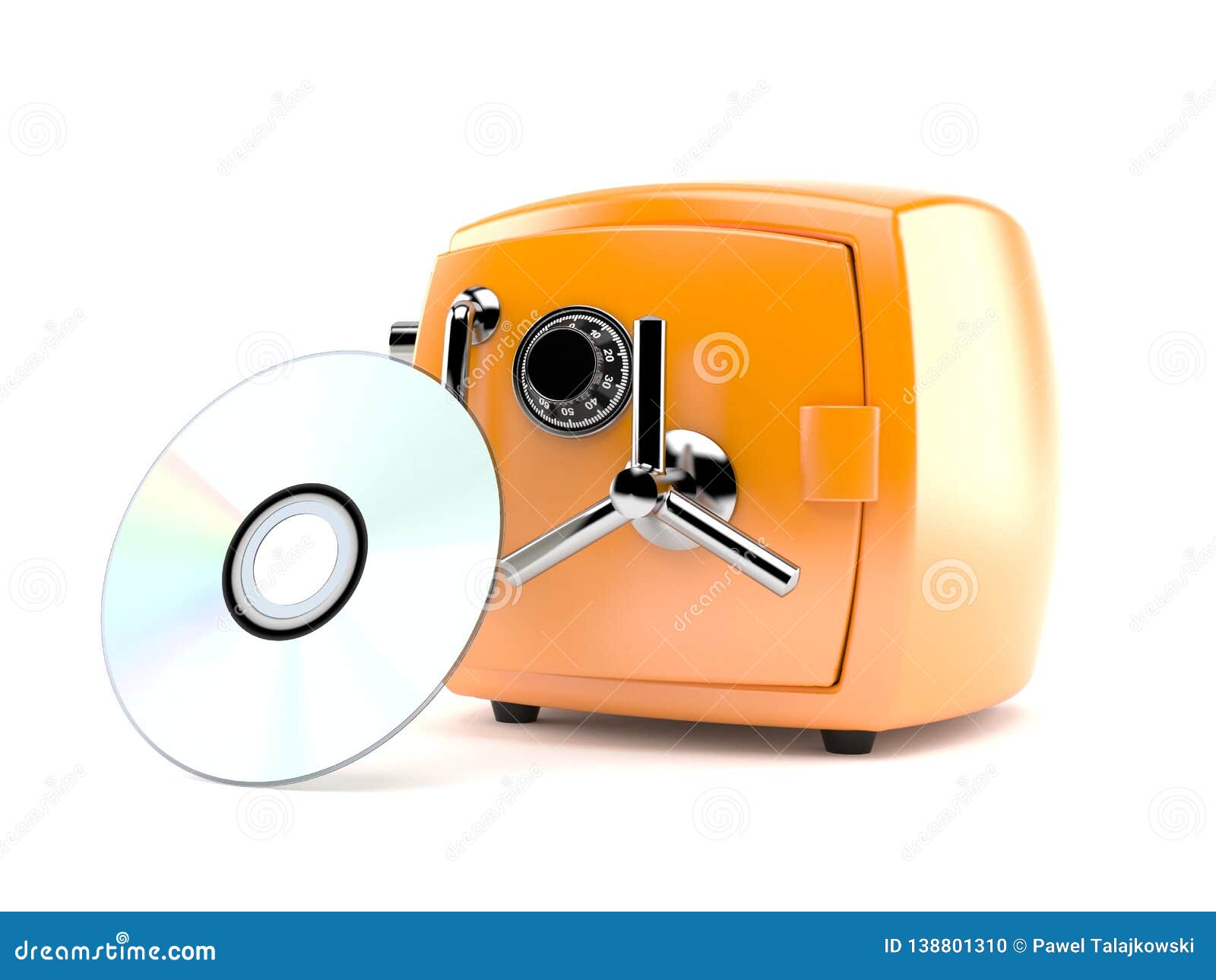 Orange safe with cd disc stock illustration. Illustration of secure ...