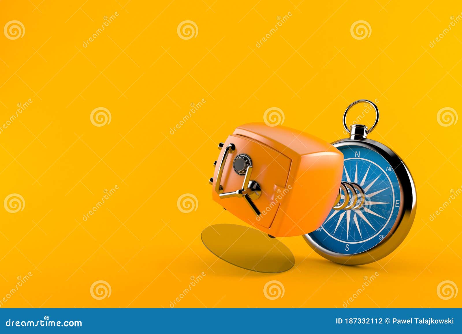 Orange safe with compass stock illustration. Illustration of orange ...