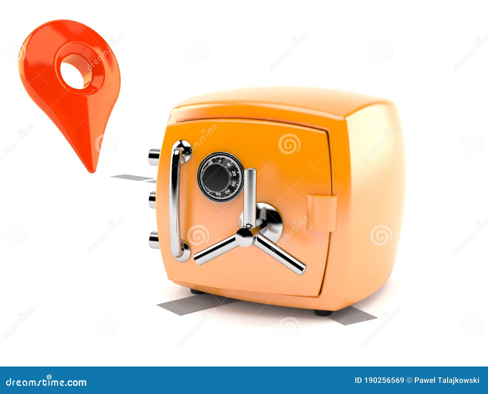 Orange Safe with Position Marker Stock Illustration - Illustration of ...