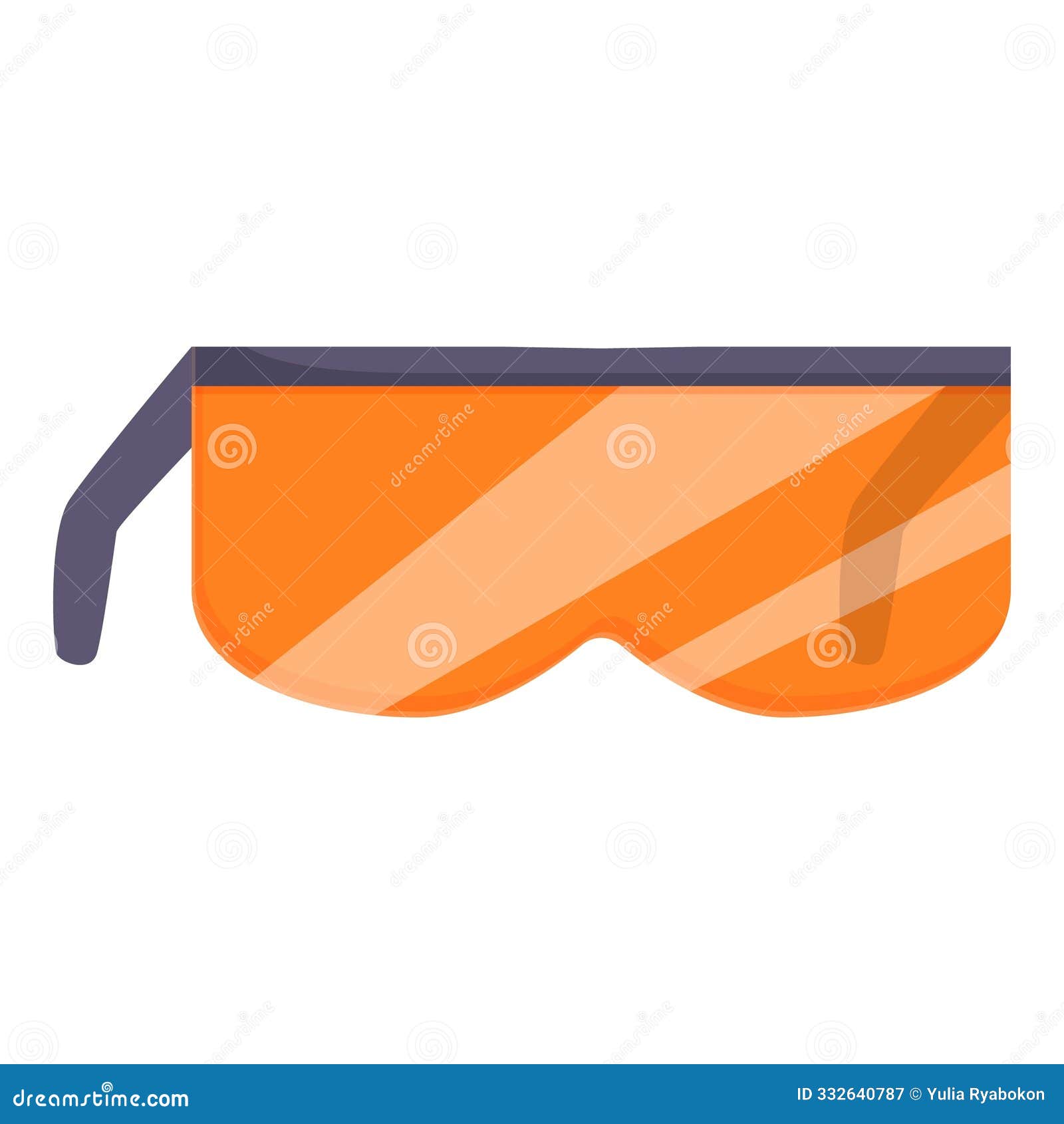 Orange Safety Goggles Protecting Eyes during Work Stock Vector ...