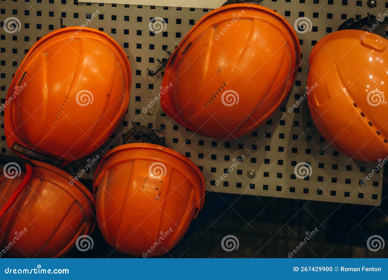 Orange Safety Helmet Construction on White Background Stock Photo ...