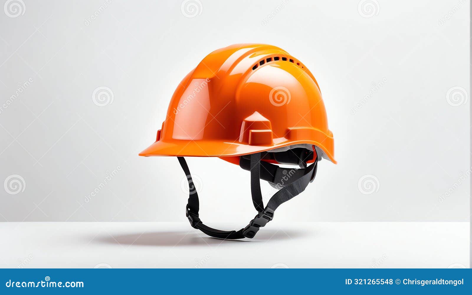 Orange Safety Helmet on Plain White Background with Ai Generated Stock ...