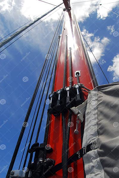 Orange sailboat mast stock photo. Image of nature, sail - 10792186