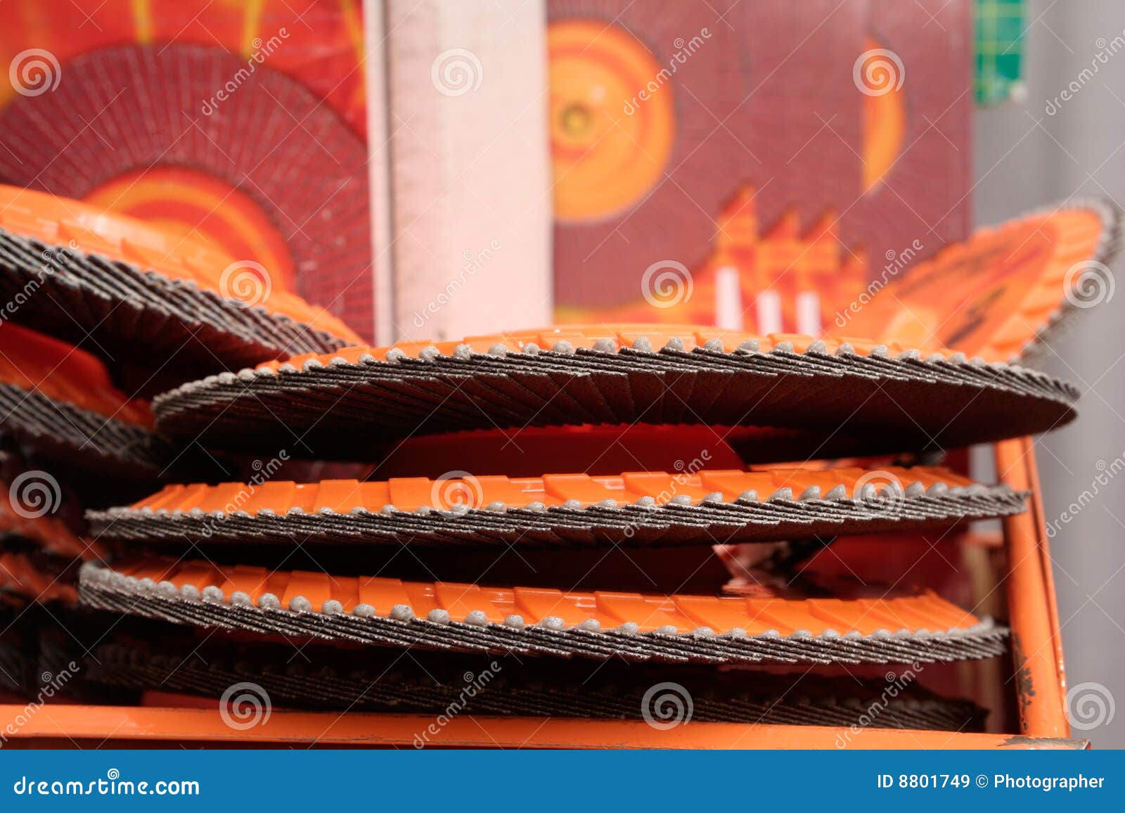 Orange sanding disks stock image. Image of tool, sandpaper - 8801749