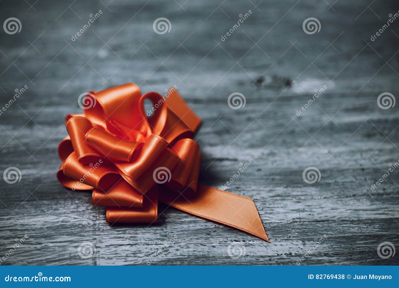 Orange Satin Gift Ribbon Bow Stock Photo - Image of happy, colorful ...