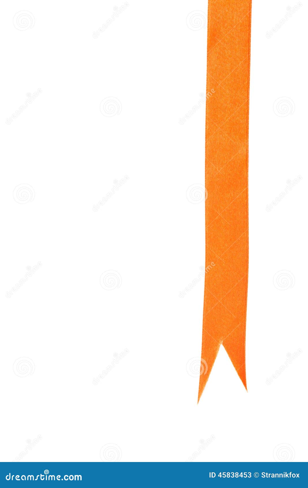Orange Satin Ribbon Isolated on White Background Stock Image - Image of ...